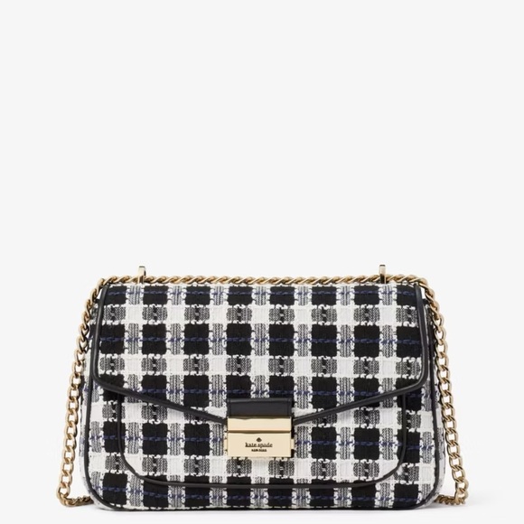 kate spade | Bags | Kate Spade Carey Check Tweed Fabric Small Flap ...